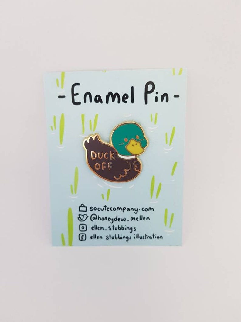 Enamel Pin cute duck off mallard enamel pin badge animal bird | Etsy