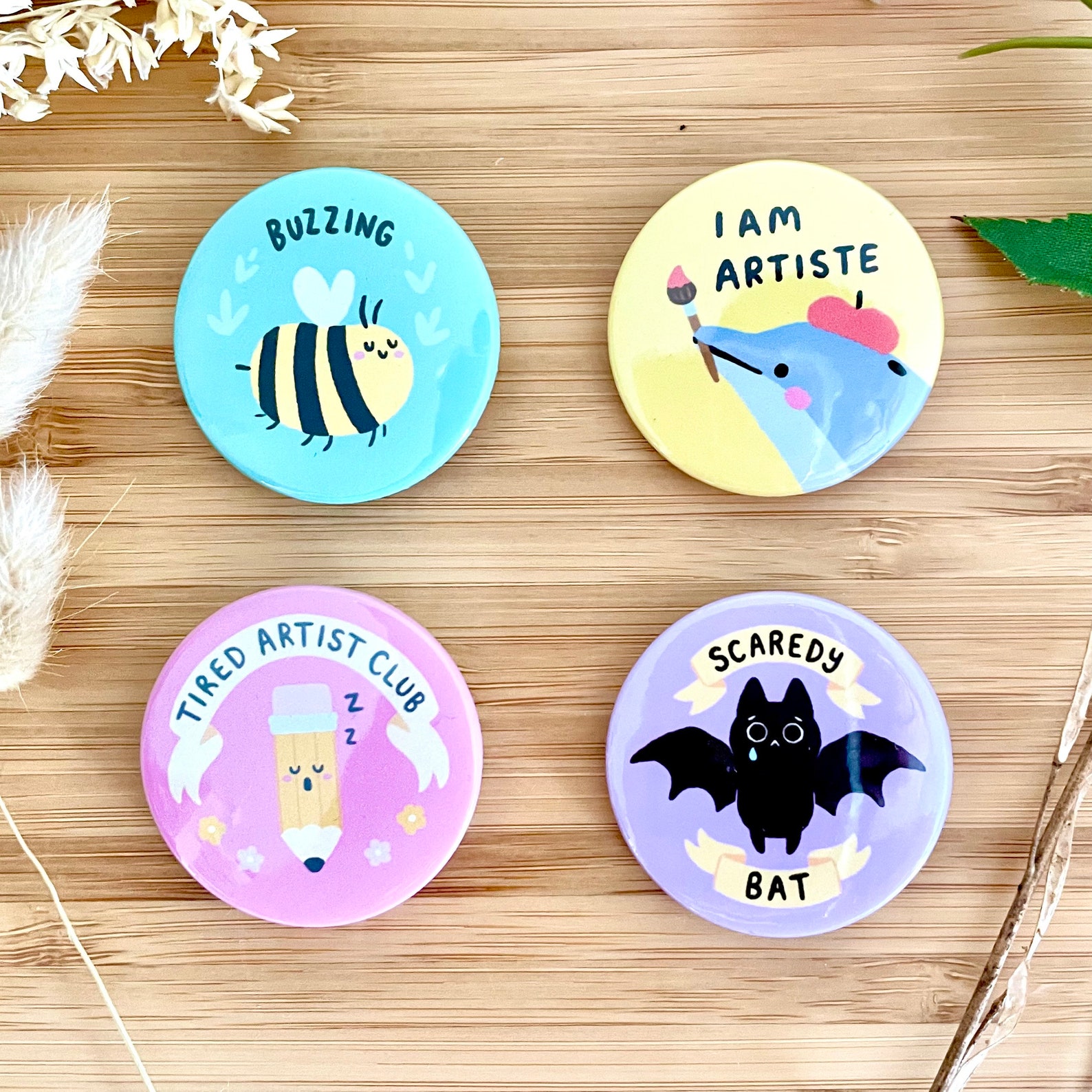 So Cute Badges Choose 4 From 12 Numbered Designs Pins Animals - Etsy