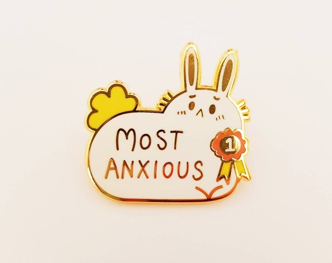 Enamel Pin Cute Most Anxious Bunny Rabbit Enamel Pin Badge Animal ...