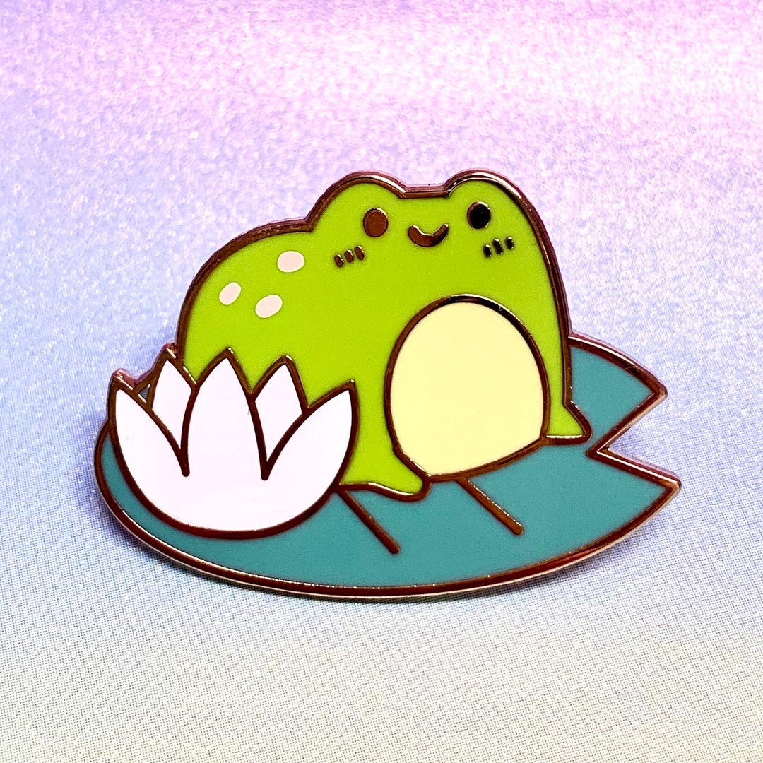 Frog Enamel Pin Cute Frog Toad Screen Printed Lapel Pin Badge - Etsy UK