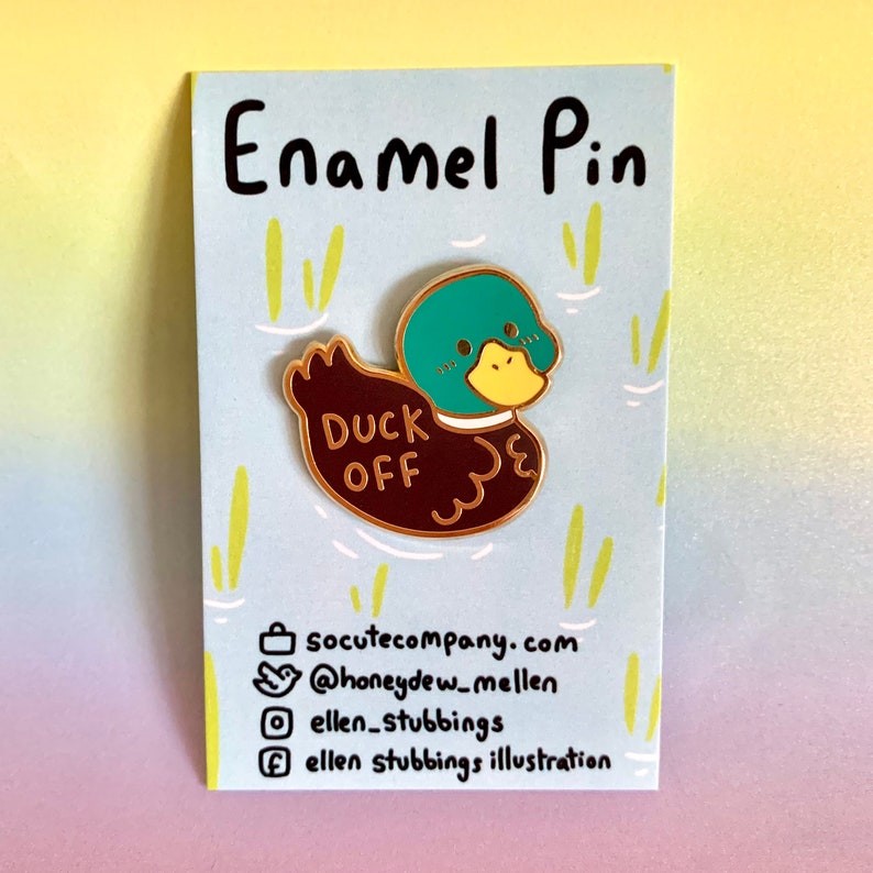 Enamel Pin Cute Duck off Mallard Enamel Pin Badge Animal Bird - Etsy