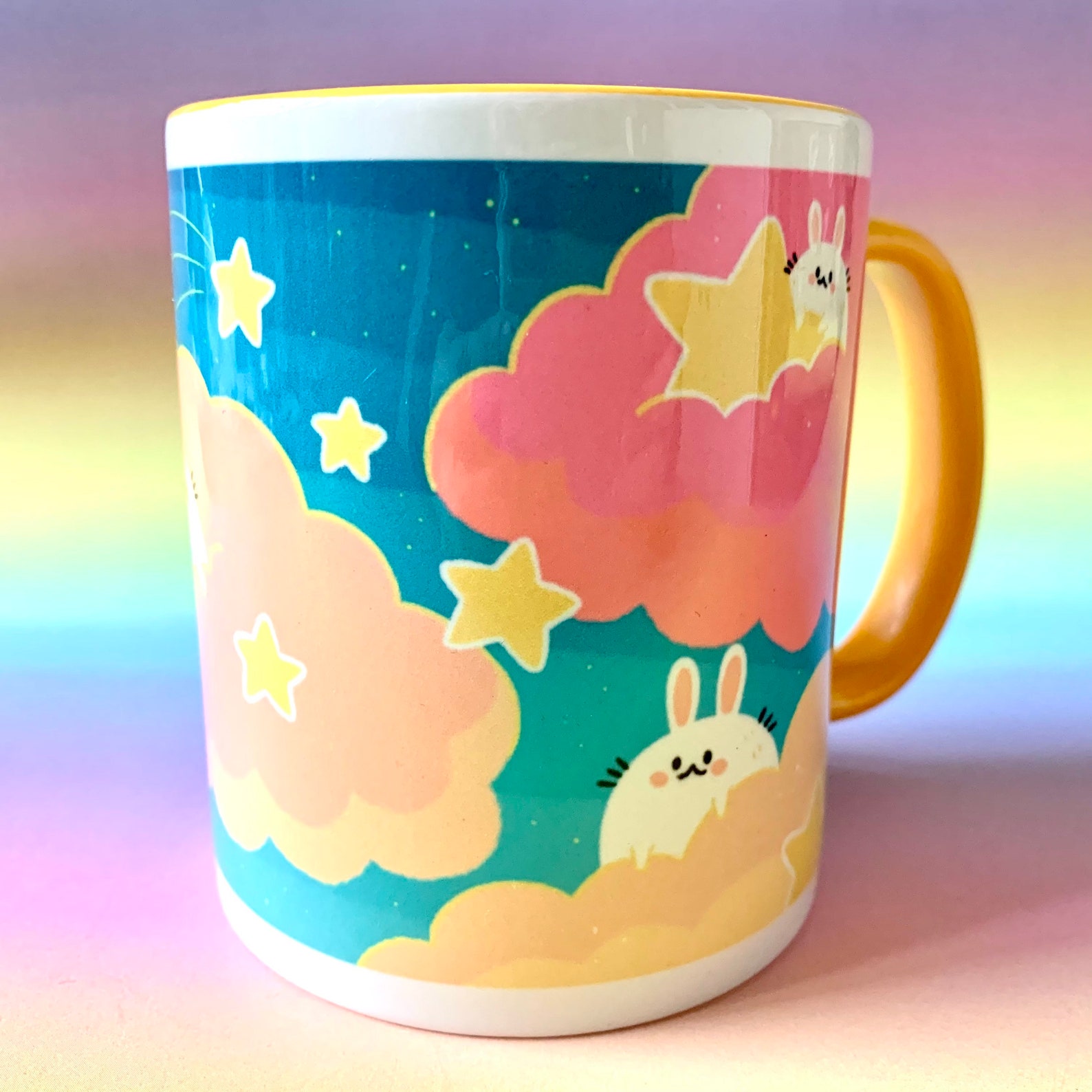 Sky Bunny Mug Cute Illustrated Rabbit Cloud Star Tea Coffee Mugs - Etsy UK