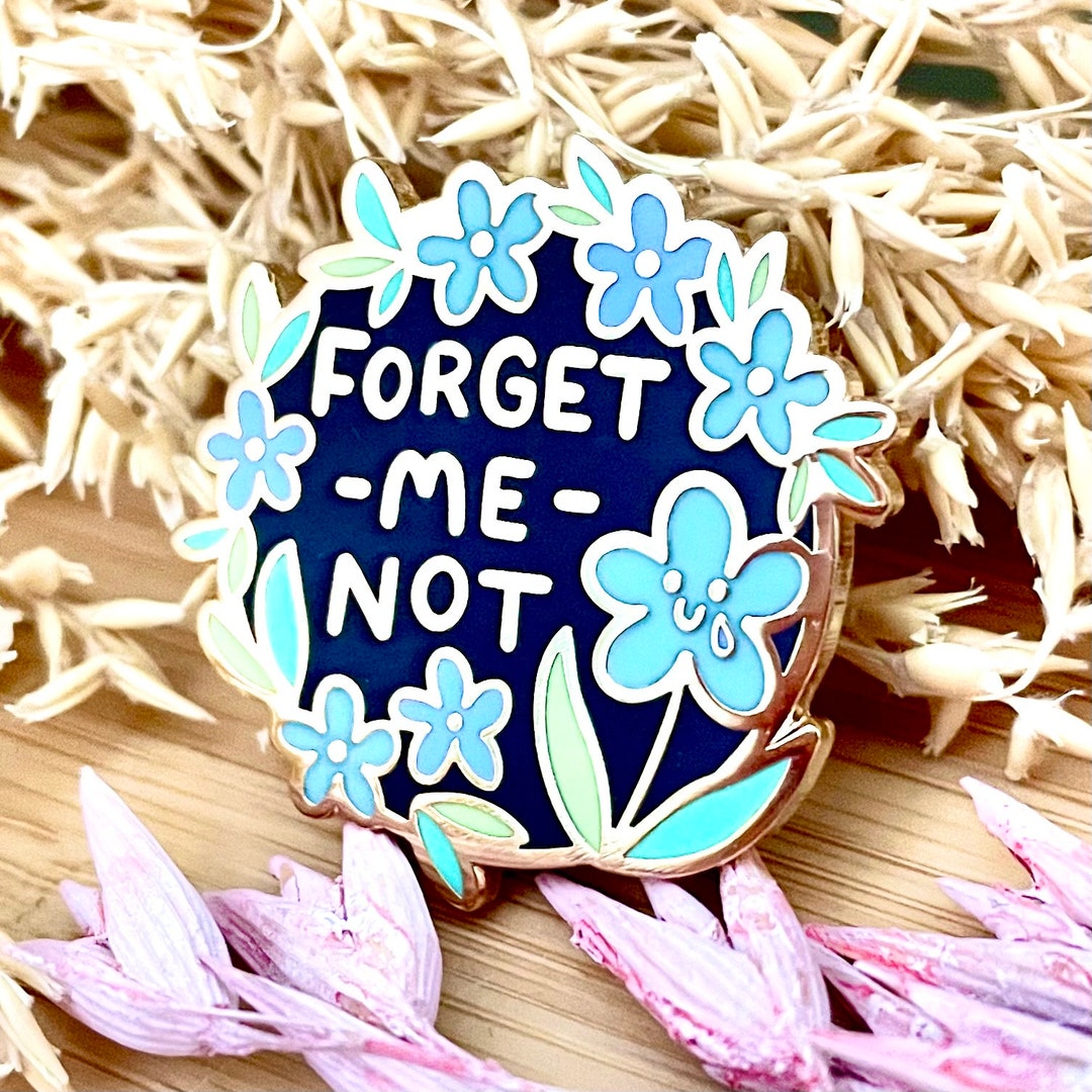 Enamel Pin Forget Me Not Cute Lapel Pin Badge Plant Flowers Floral Bag ...