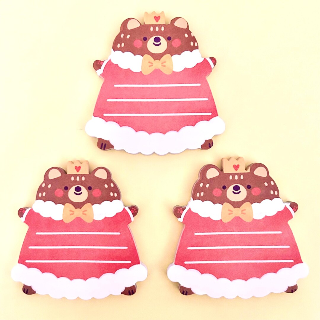 Royal Bear Sticky Notes Cute Post It Note Memo Pad Stationery - Etsy