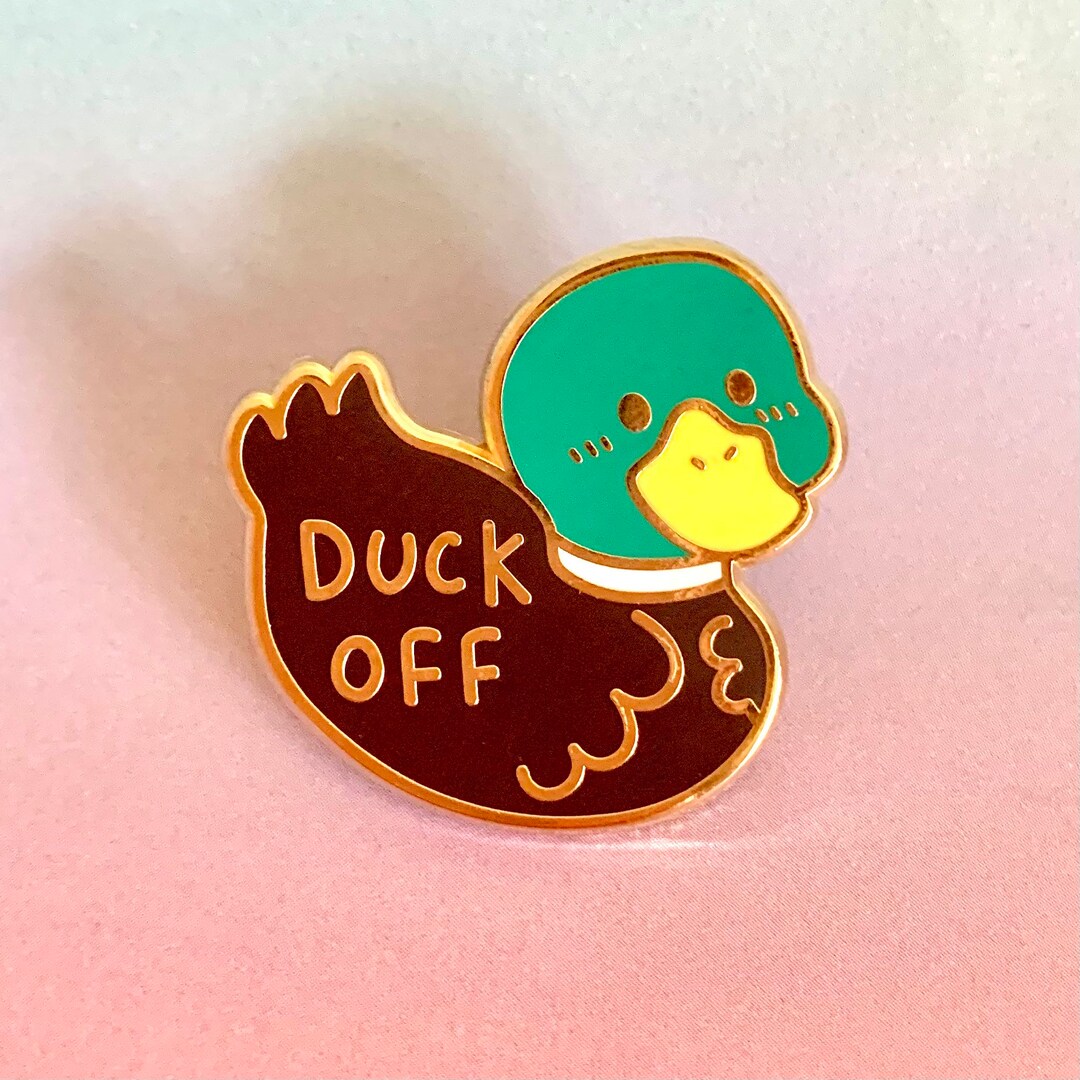 Enamel Pin Cute Duck off Mallard Enamel Pin Badge Animal Bird Sassy ...