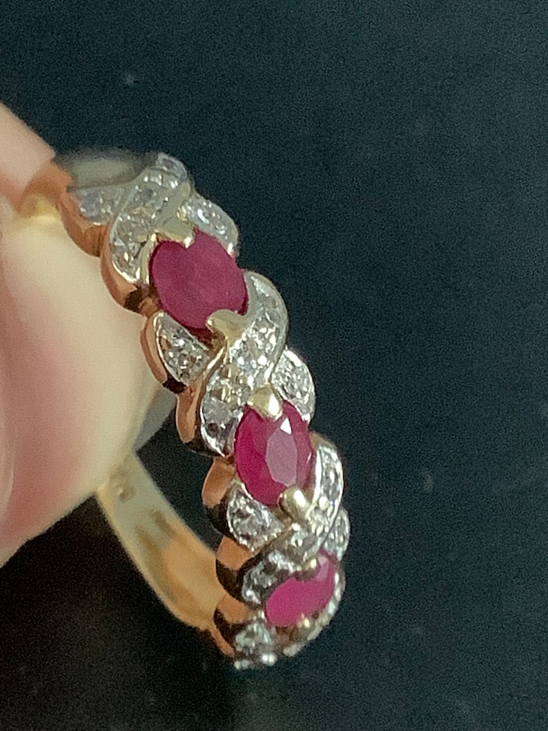 9ct Gold Ruby and Diamond Eternity Ring - Etsy