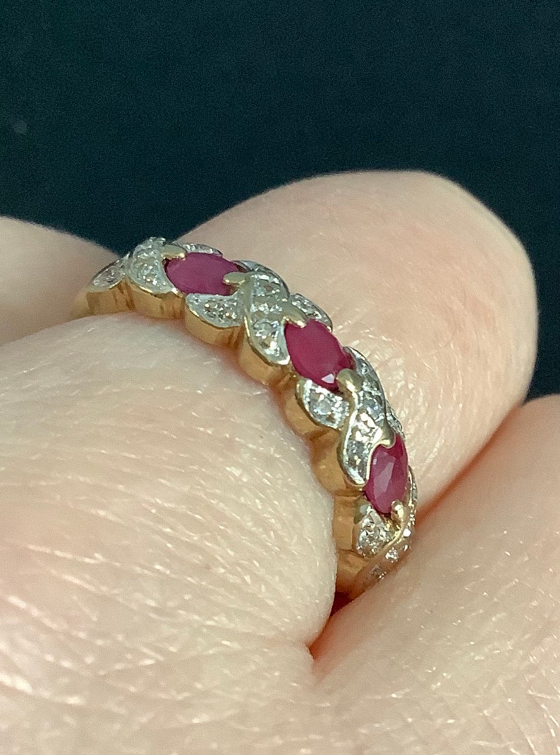 9ct Gold Ruby and Diamond Eternity Ring - Etsy