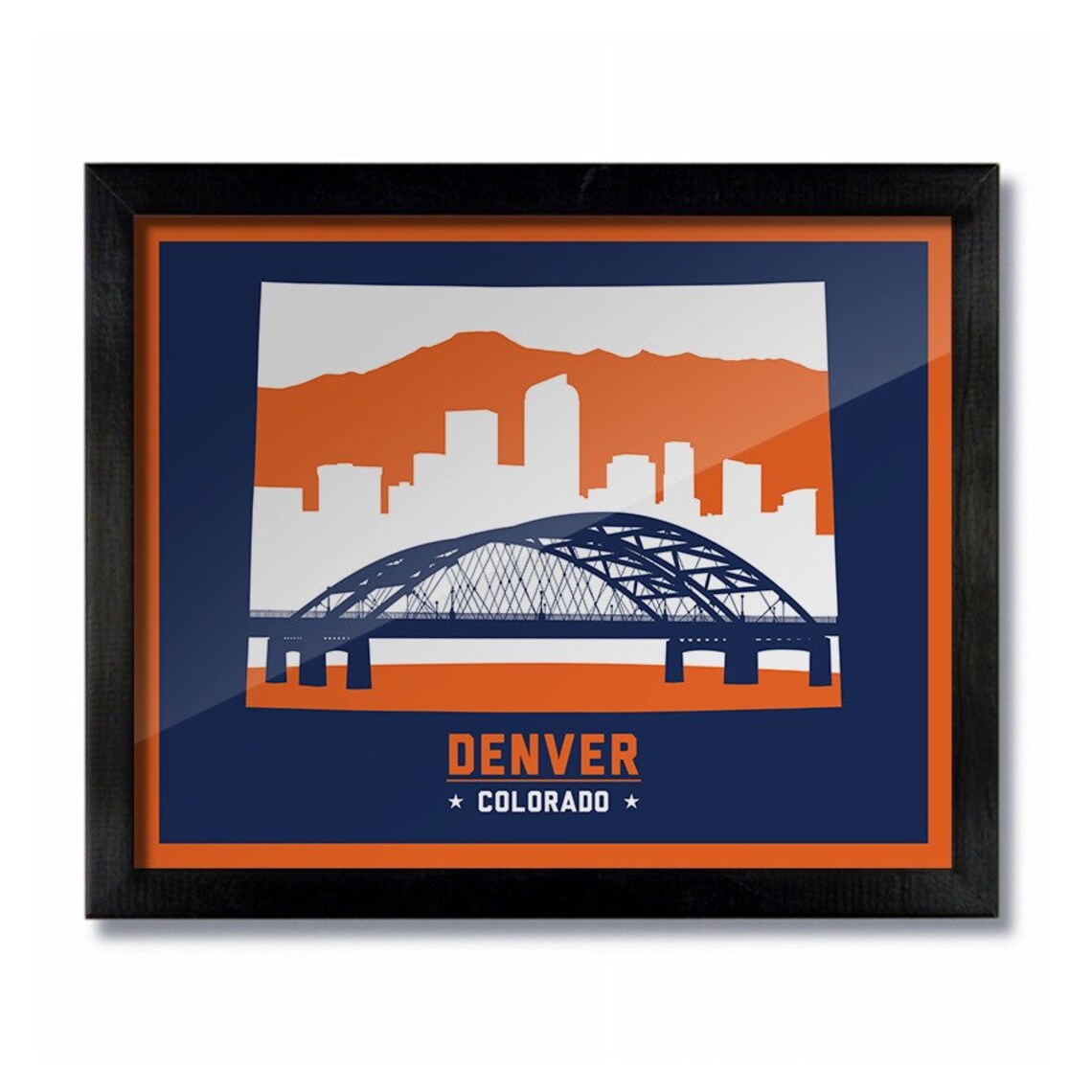 Denver Colorado Skyline Poster Print: Wall Art Choose a Size - Etsy