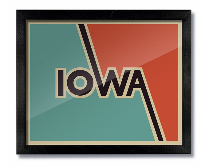 Iowa Print Travel Poster Print Vintage Style Iowa Art Retro Home Decor ...