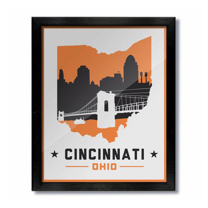 Cincinnati Ohio Wall Art - Etsy