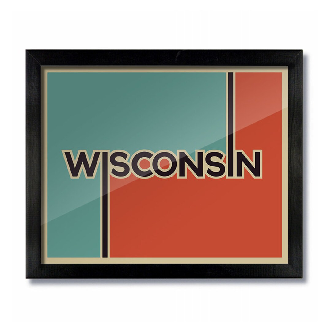 Wisconsin Retro Vintage Poster Print, Wall Art, Travel Poster - Etsy