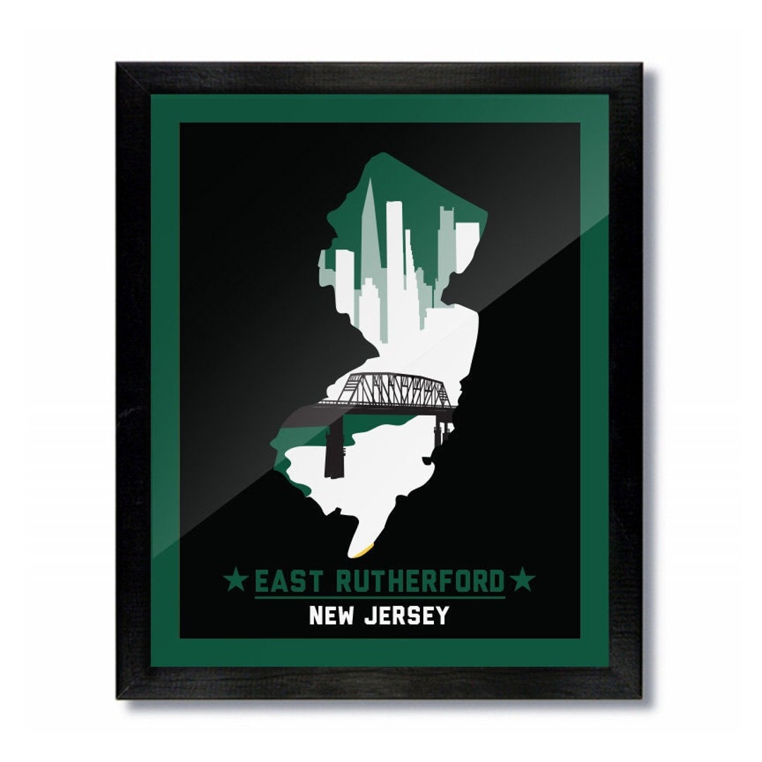 East Rutherford, New Jersey Skyline Poster Print: Wall Art Choose a ...