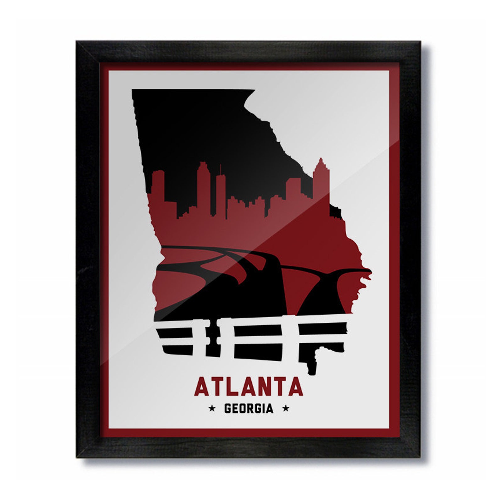 Atlanta Georgia Skyline Poster Print: Wall Art Choose a Size - Etsy
