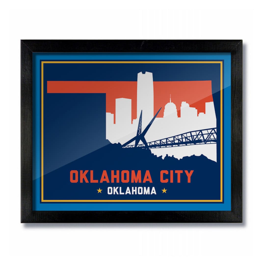 Oklahoha City, Oklahoma OKC Skyline Poster Print: Wall Art Choose a ...