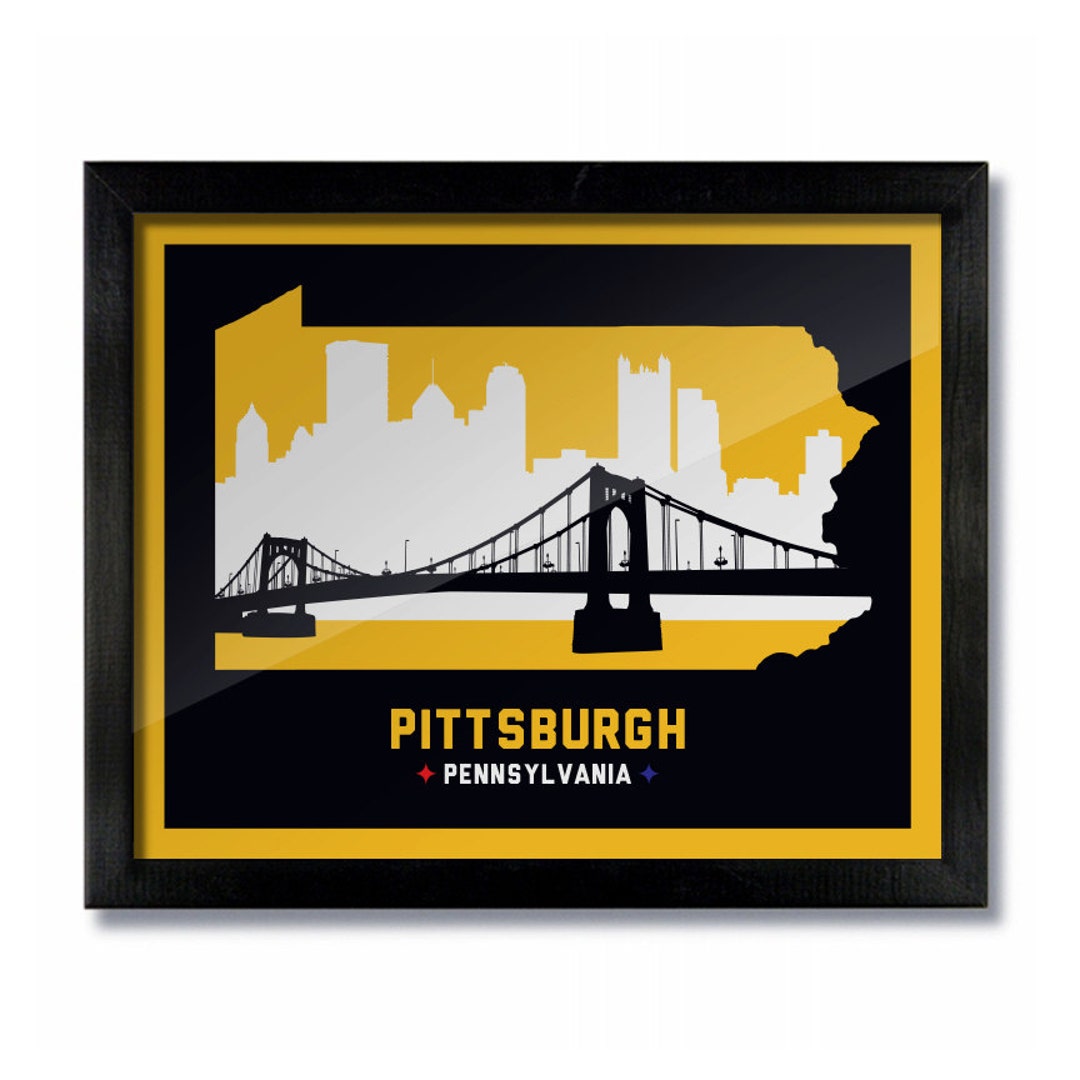 Pittsburgh, Pennsylvania Skyline Poster Print: Wall Art Choose a Size ...