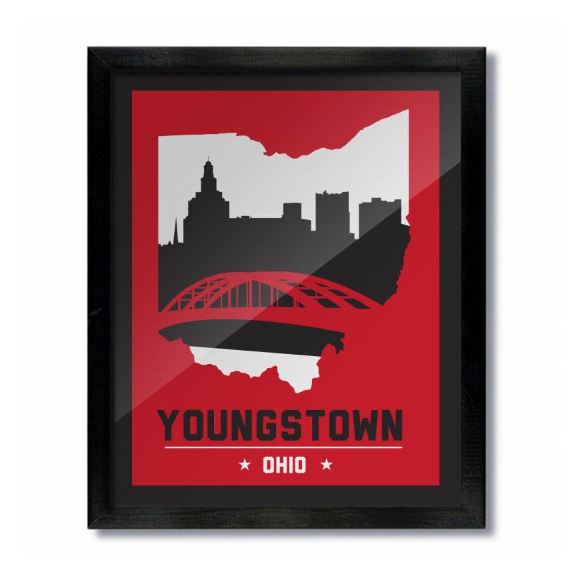 Youngstown Ohio Skyline Poster Print: Wall Art Choose a Size - Etsy