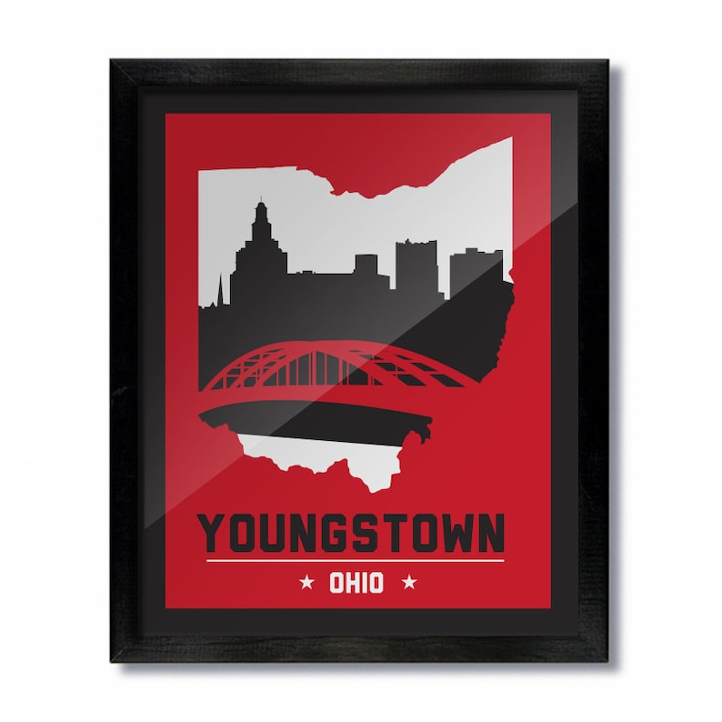 Youngstown Ohio Skyline Poster Print: Wall Art Choose a Size - Etsy