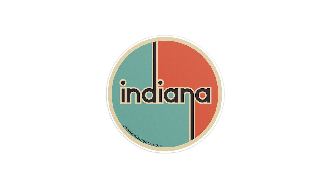 Retro Indiana 3in Circle Sticker: Laptop, Water Bottle, Bumper Sticker ...