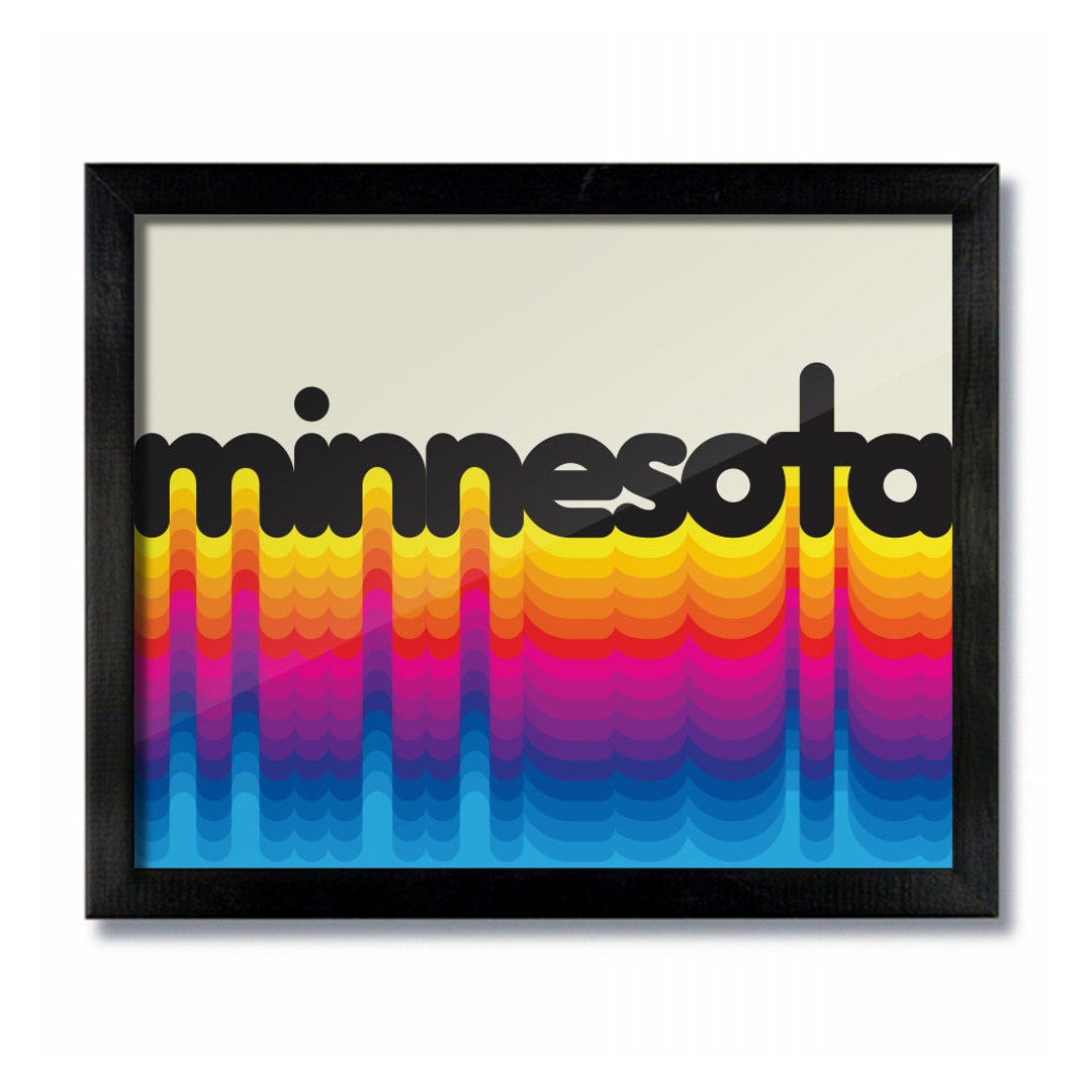 Minnesota Rainbow Retro Vintage Poster Art Print - Etsy
