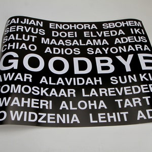GOODBYE Languages POSTER PRINT Multiple Different Language Hallway and ...