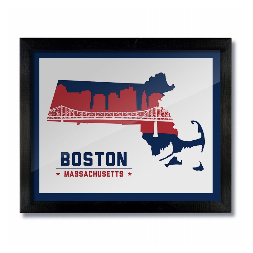 Boston Massachusetts Skyline Poster Print: Wall Art Choose a - Etsy