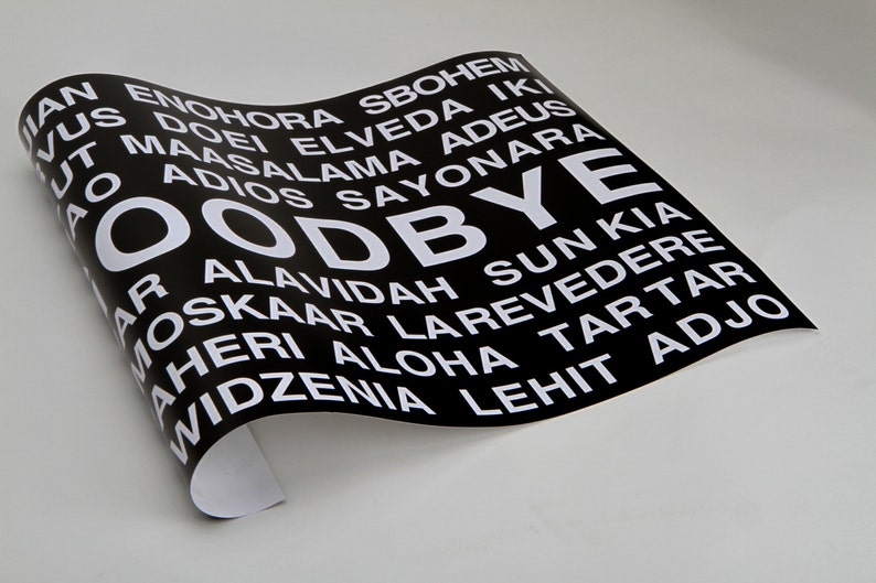 GOODBYE Languages POSTER PRINT Multiple Different Language - Etsy