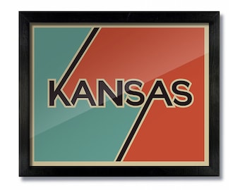Kansas Retro Poster - Etsy