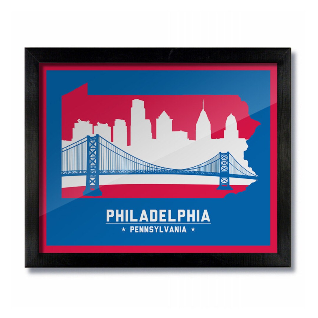 Philadelphia, Pennsylvania Skyline Poster Print: Wall Art Choose a Size ...