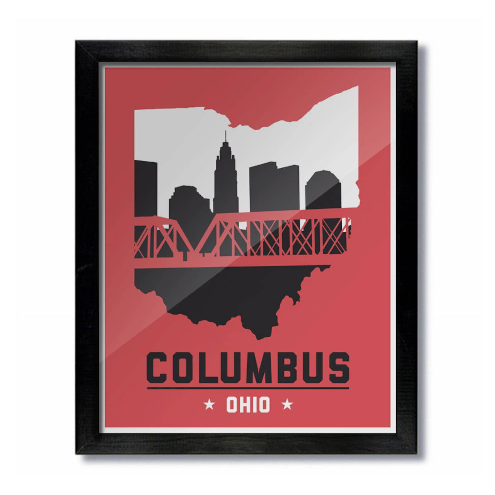 Columbus Ohio Skyline Poster Print: Wall Art Choose a Size - Etsy
