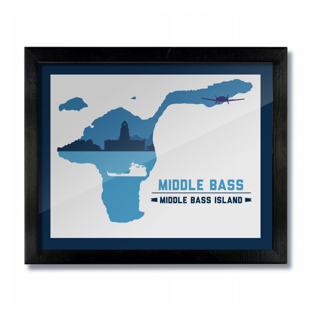 Middle Bass Island Ohio Skyline Poster Print: Wall Art Choose a Size - Etsy