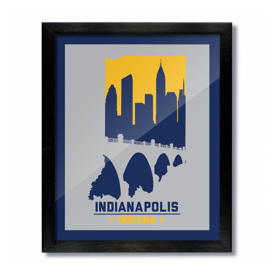 Indianapolis, Indiana Skyline Poster Print: Wall Art Choose a Size ...