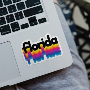 Rainbow Florida 3in Sticker: Laptop, Water Bottle, Bumper Sticker ...