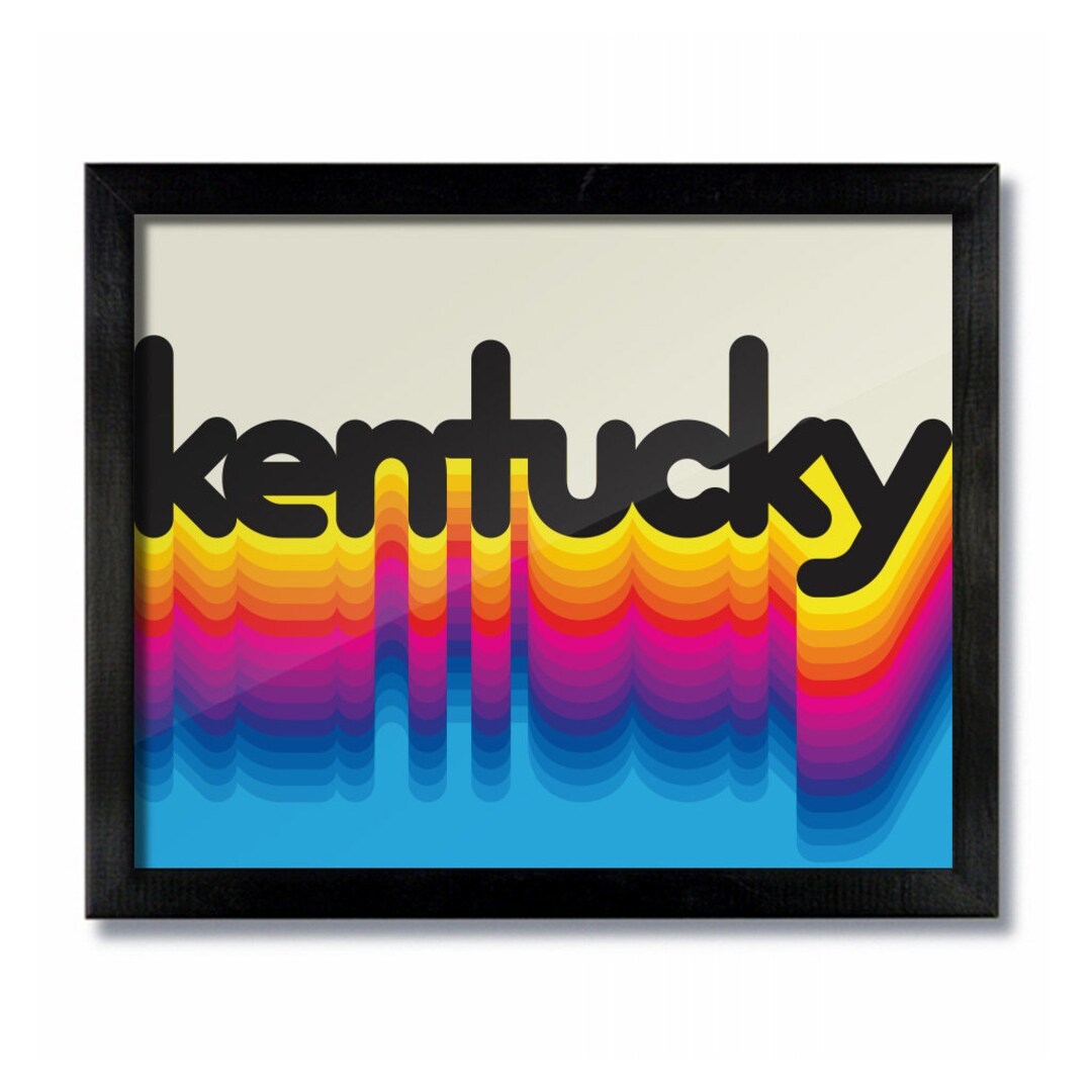 Kentucky Rainbow Retro Vintage Poster Art Print - Etsy