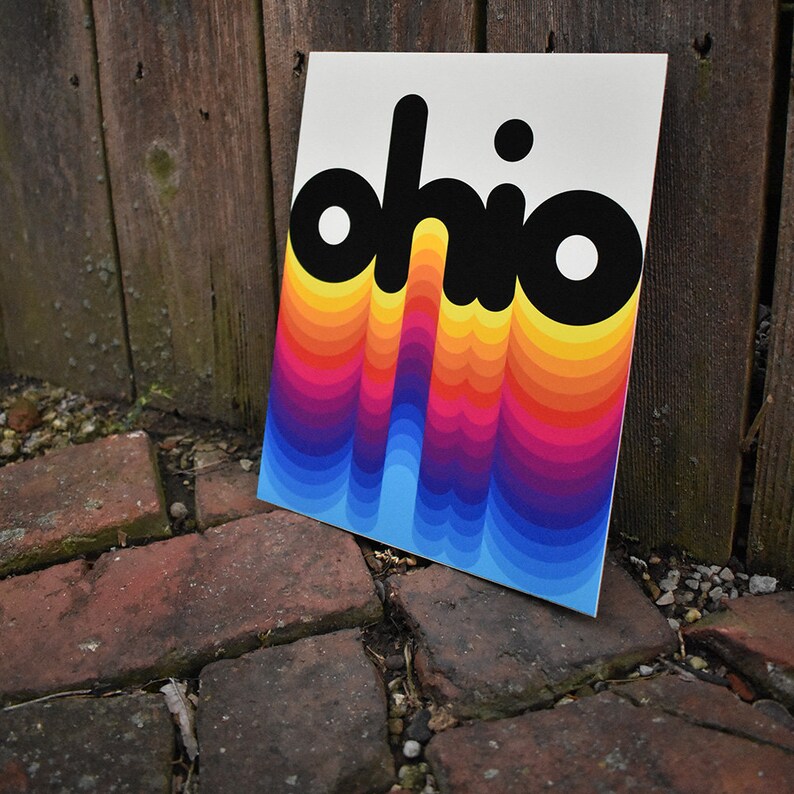 Ohio Rainbow Retro Vintage Poster Art Print - Etsy