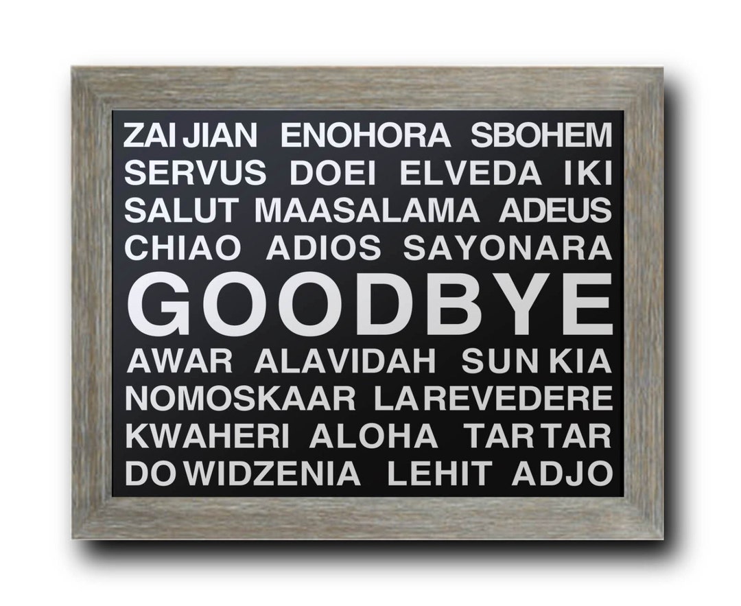GOODBYE Languages POSTER PRINT Multiple Different Language Hallway and ...