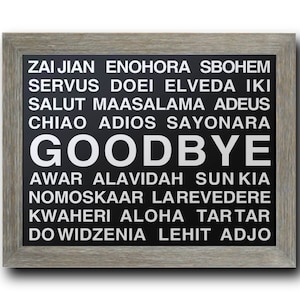 GOODBYE Languages POSTER PRINT Multiple Different Language Hallway and ...