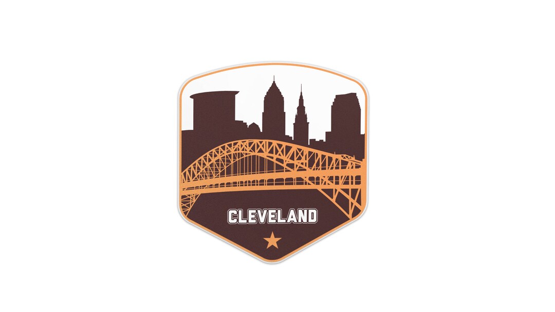 Cleveland Skyline Ohio 3in Sticker: Laptop, Water Bottle, Bumper ...
