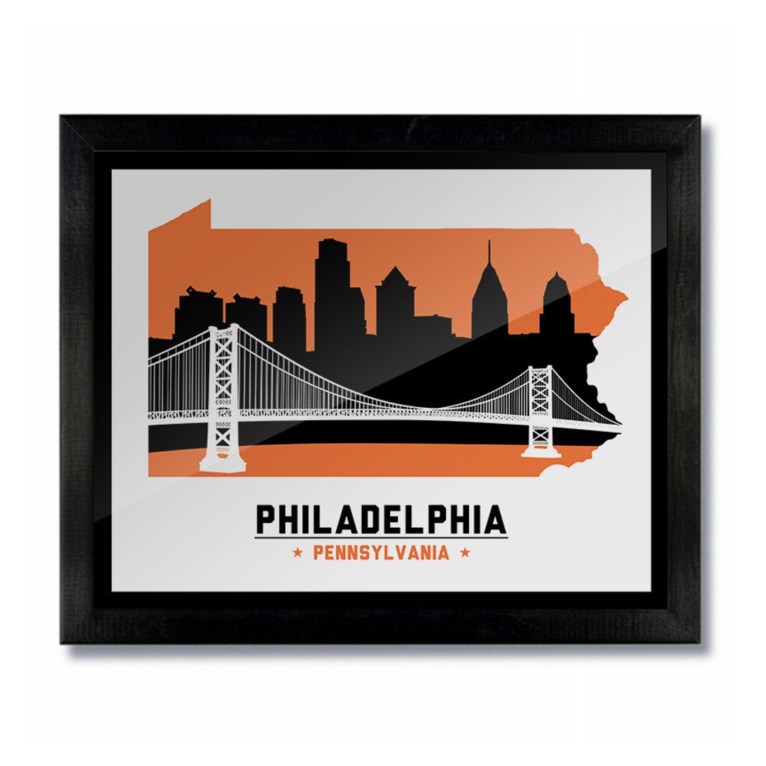 Philadelphia, Pennsylvania Skyline Poster Print: Wall Art Choose a Size ...