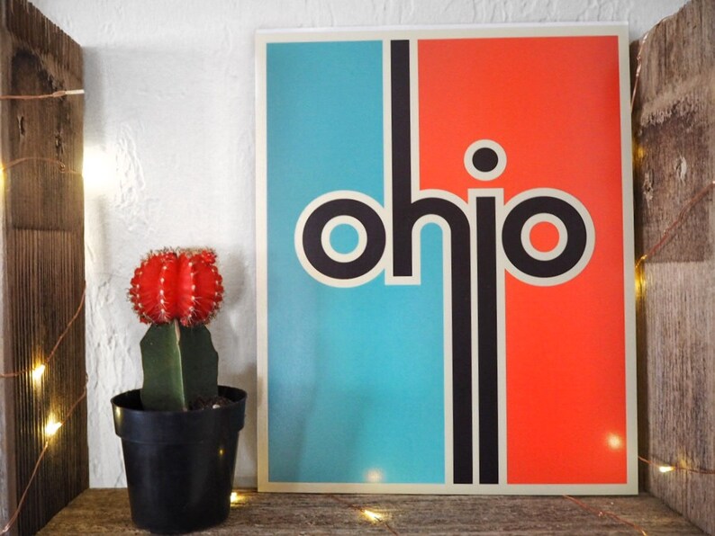 Ohio Retro Vintage Poster Print | Etsy