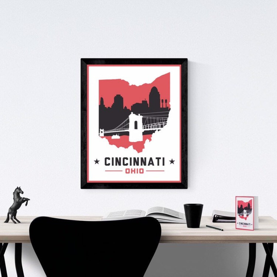 Cincinnati Ohio Skyline Poster Print: Wall Art Choose a Size - Etsy