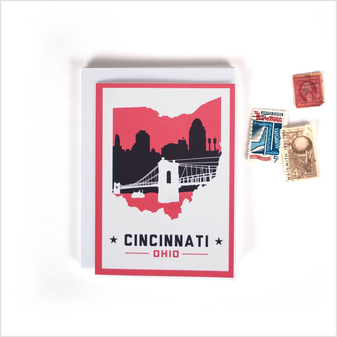 Cincinnati, Ohio Skyline Greeting Cards - Etsy