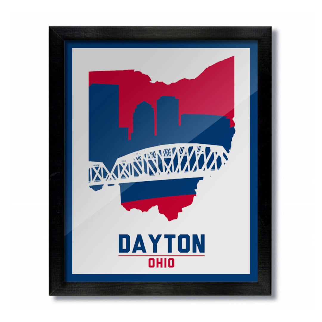 Dayton, Ohio Skyline Poster Print: Wall Art Choose a Size - White - Etsy