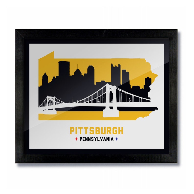 Pittsburgh, Pennsylvania Skyline Poster Print: Wall Art Choose a Size ...