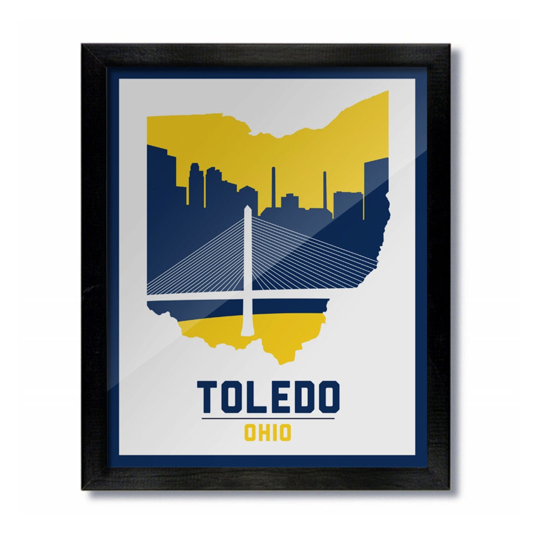 Toledo, Ohio Skyline Poster Print: Wall Art Choose a Size - White - Etsy