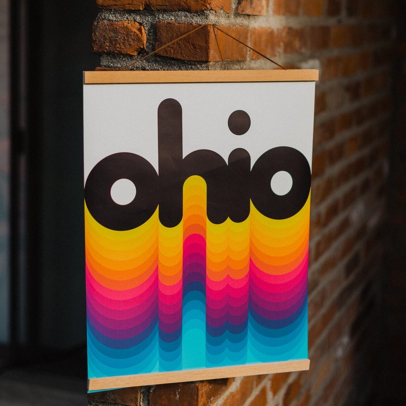 Ohio Rainbow Retro Vintage Poster Art Print - Etsy