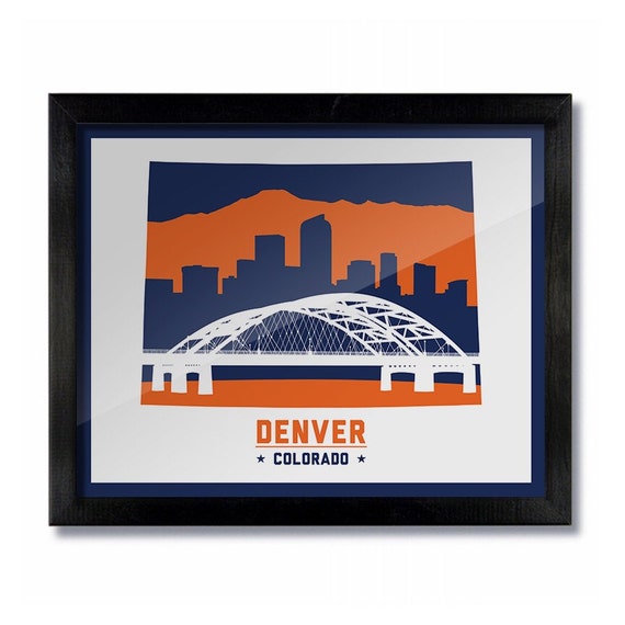 Denver Colorado Skyline Poster Print: Wall Art Choose a Size | Etsy