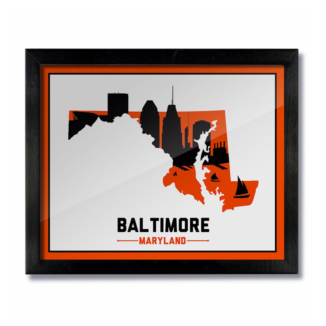 Baltimore Maryland Skyline Poster Print: Wall Art Choose a - Etsy