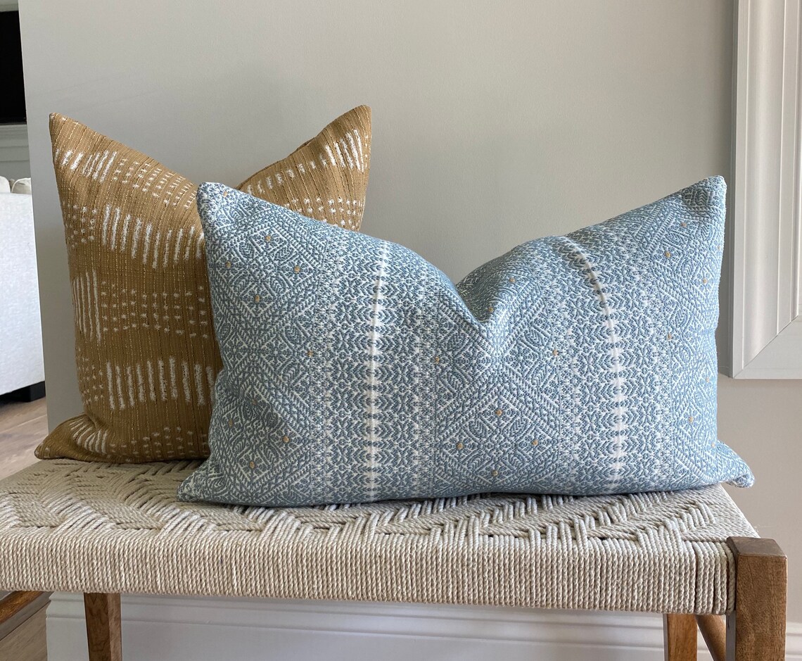 Camel and Cream Woven Pillow • Geometric Throw Pillow • Cork Toned ...