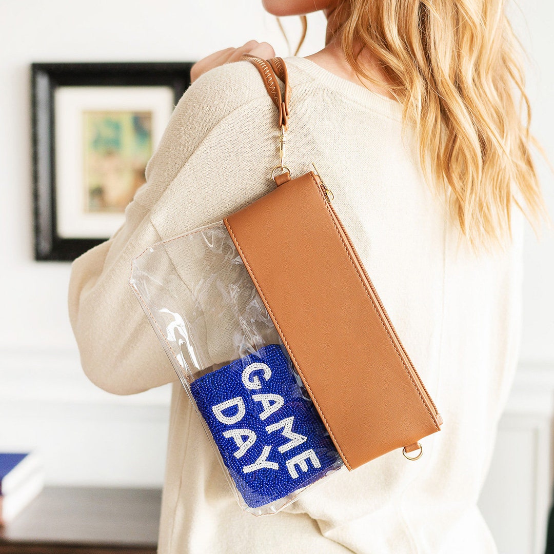 Clear Purse-camel Trim Clear Stadium Purse-monogrammed Stadium - Etsy