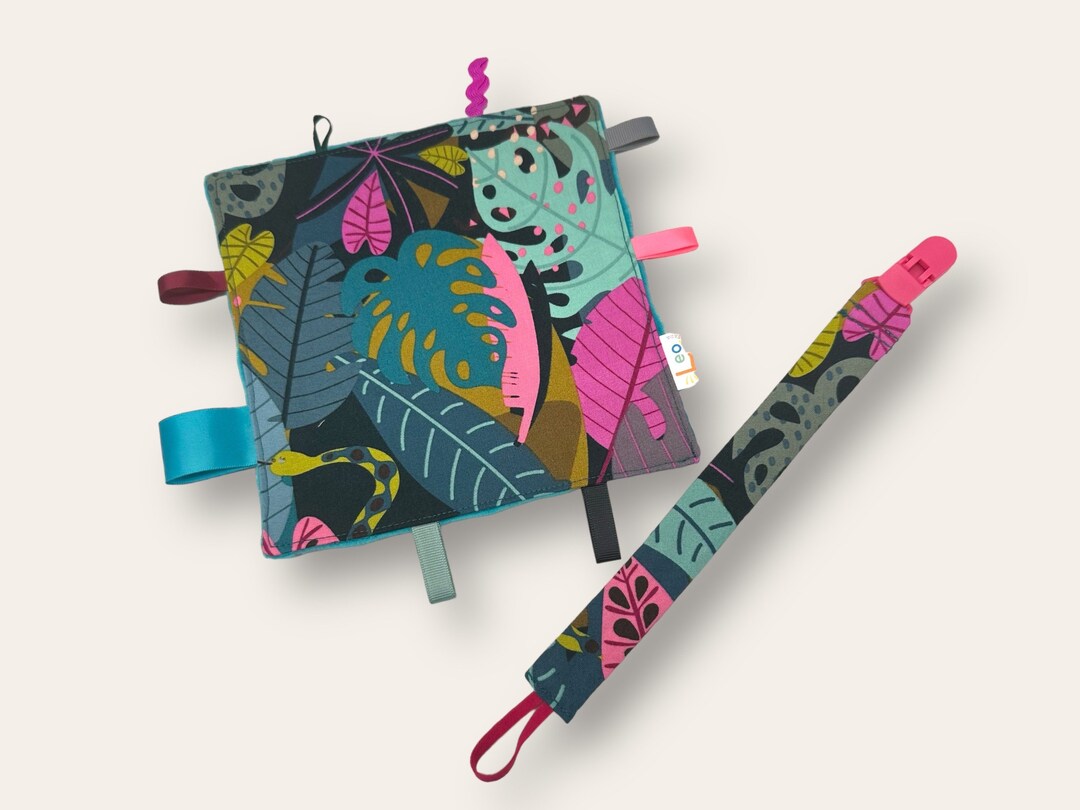 Rainforest Print Sensory Square Set: Baby Toy With Ribbons - Etsy
